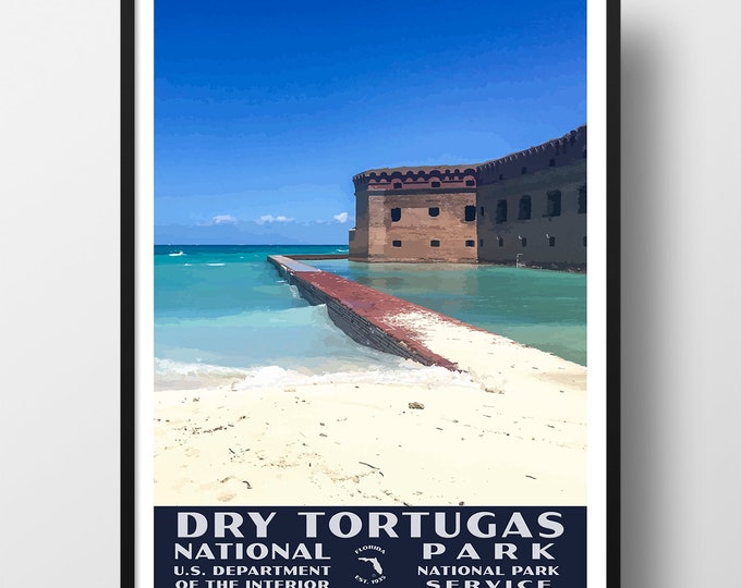 Dry Tortugas National Park Vintage-style Travel Poster / Postcard ...