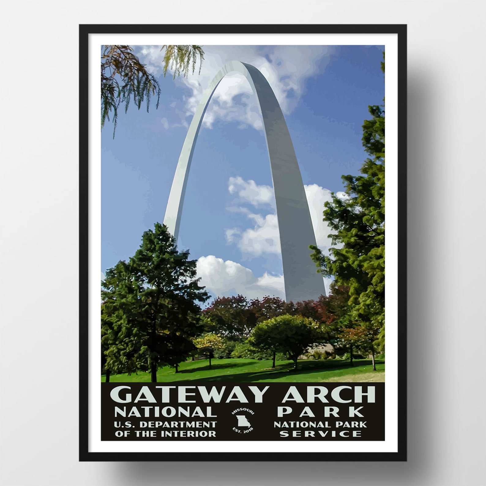 Gateway Arch National Park Poster Vintage WPA Style Travel - Etsy