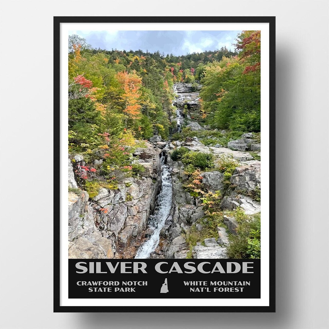 Silver Cascade Poster | Vintage WPA Style Travel Poster | 8" X 10" to ...