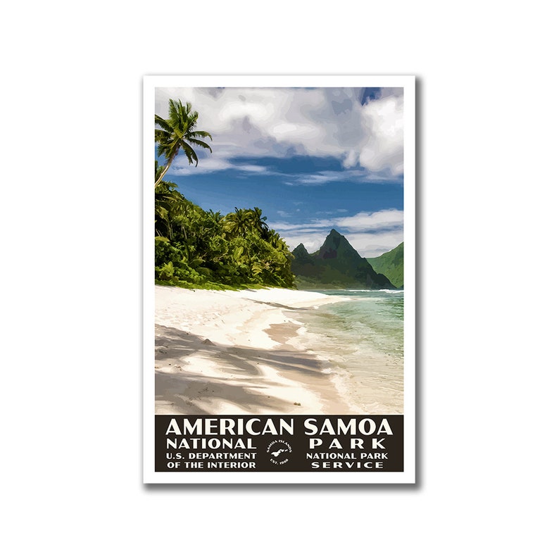 American Samoa National Park Poster Vintage WPA Style Travel - Etsy