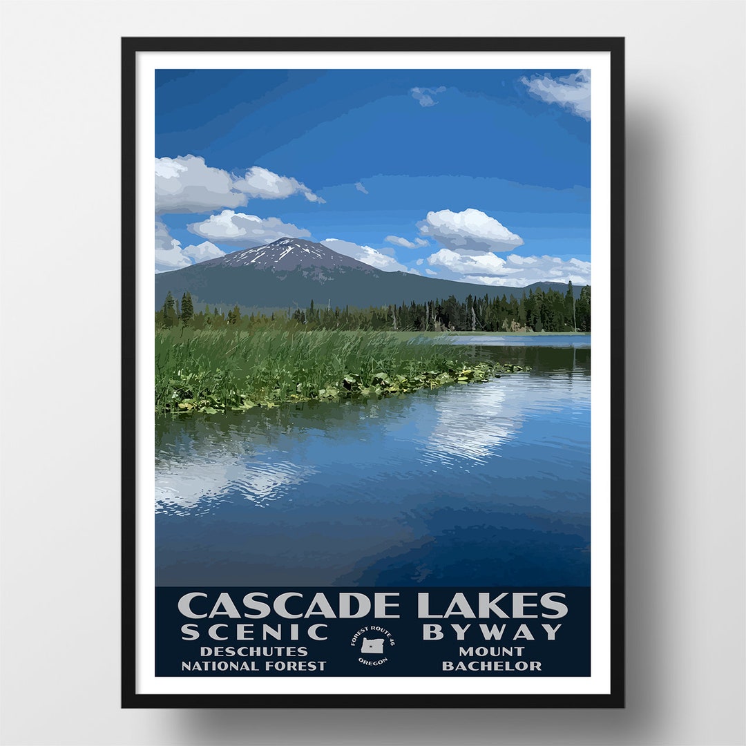 Cascade Lakes Deschutes National Forest Poster Vintage WPA Style Travel ...