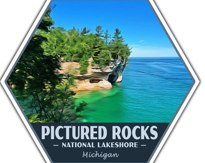 Pictured Rocks National Lakeshore Decal / 2 1/2" Sticker / Lake ...