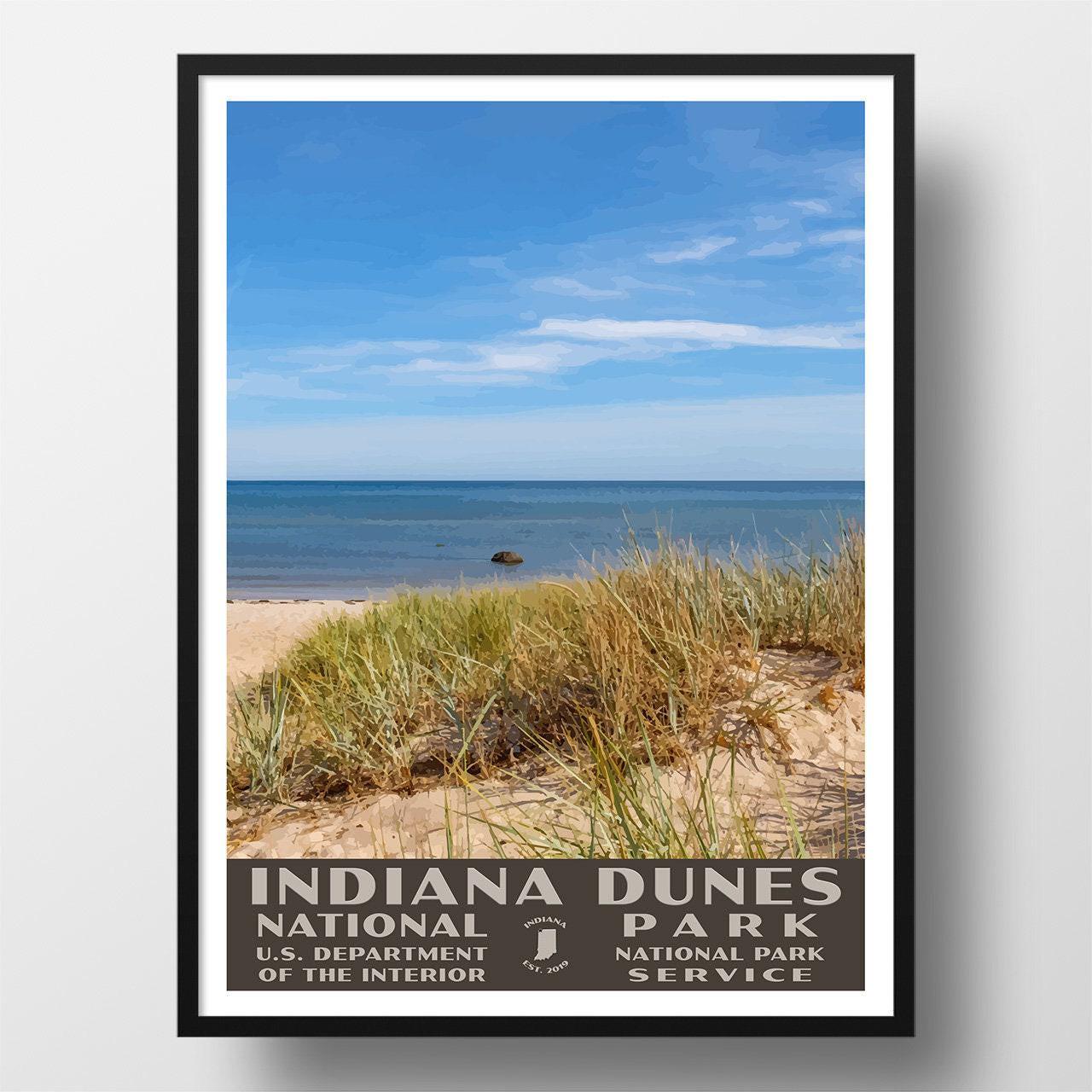 Indiana Dunes National Park Poster | Vintage WPA Style Travel Poster ...