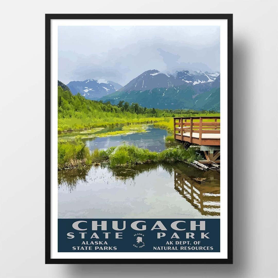 Chugach State Park Poster | Vintage WPA Style Travel Poster | 8" X 10 ...