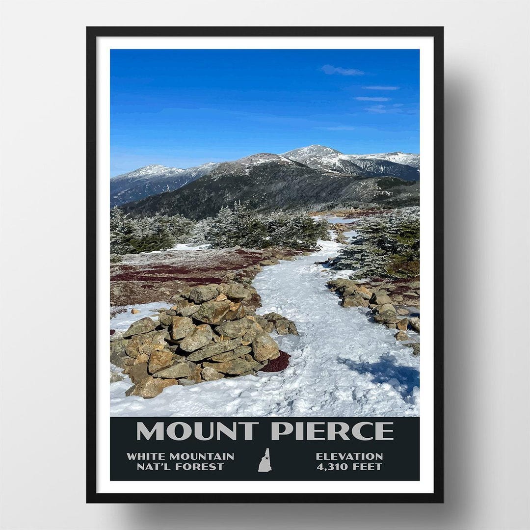 Mount Pierce Poster | Vintage WPA Style Travel Poster | 8" X 10" to 24 ...