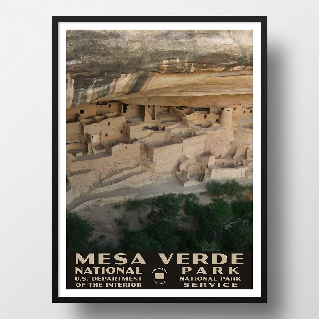 Mesa Verde National Park Poster | Vintage WPA Style Travel Poster | 8 ...
