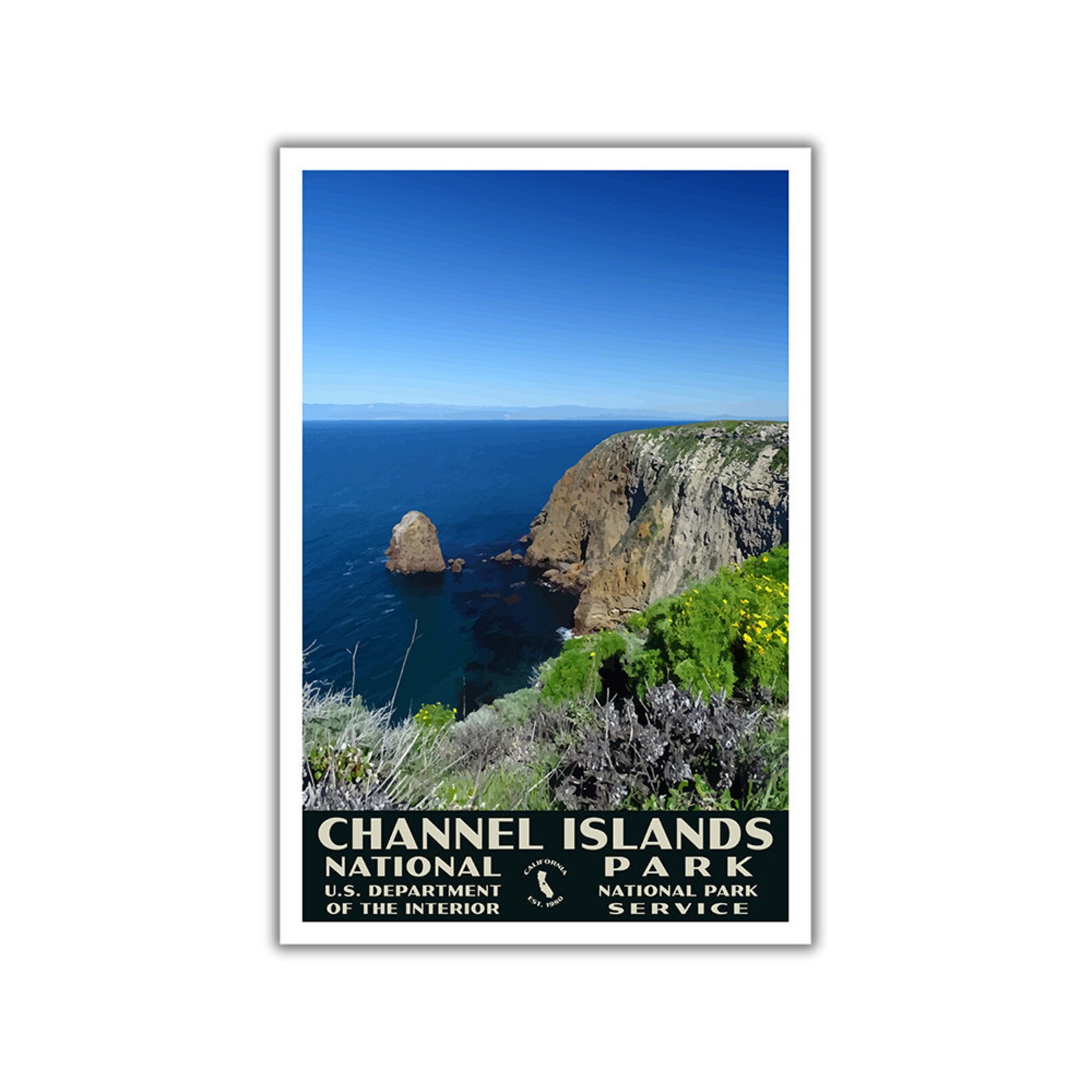 Channel Islands National Park Poster Vintage WPA Style | Etsy
