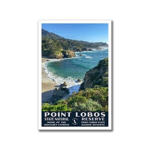 Point Lobos State Natural Reserve Poster Vintage WPA Style Travel ...