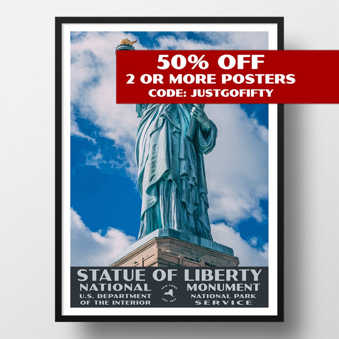 Statue of Liberty National Monument Poster Vintage WPA Style - Etsy