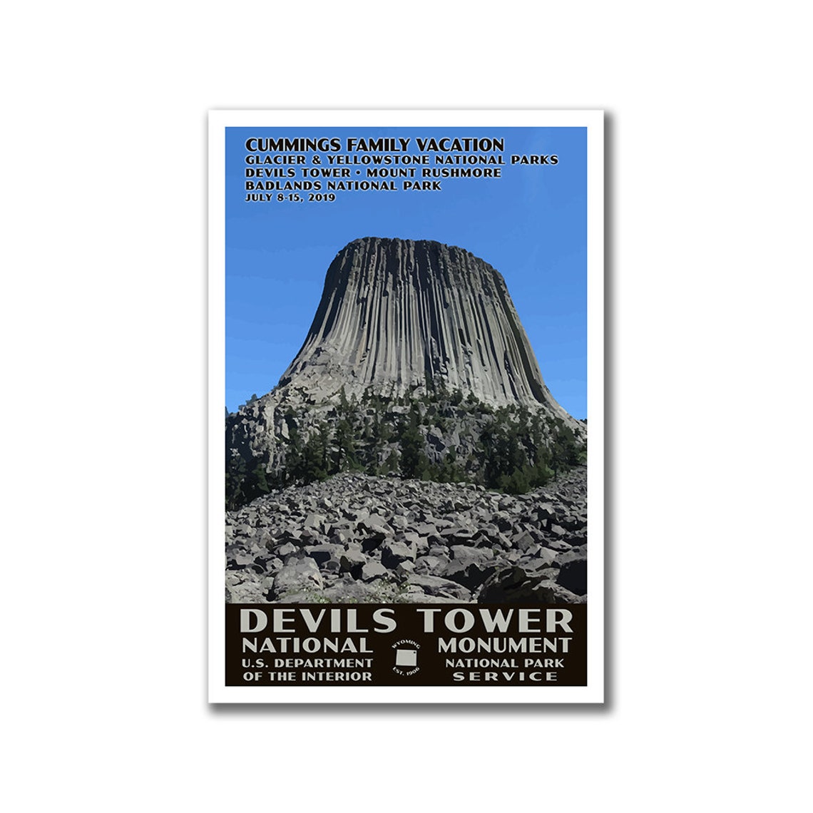 Devils Tower National Monument Poster Vintage WPA Style - Etsy