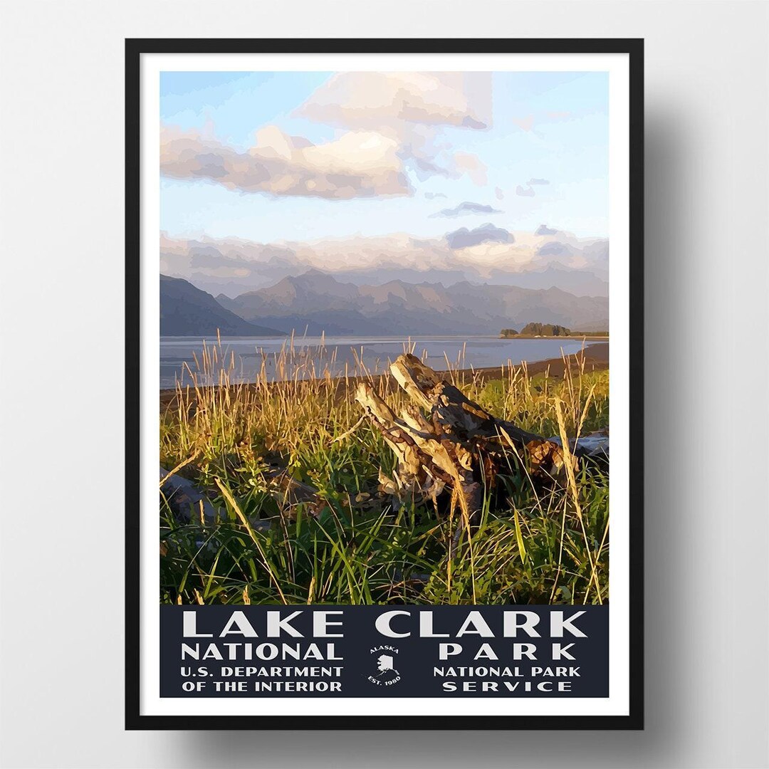 Lake Clark National Park Poster | Vintage WPA Style Travel Poster | 8 ...