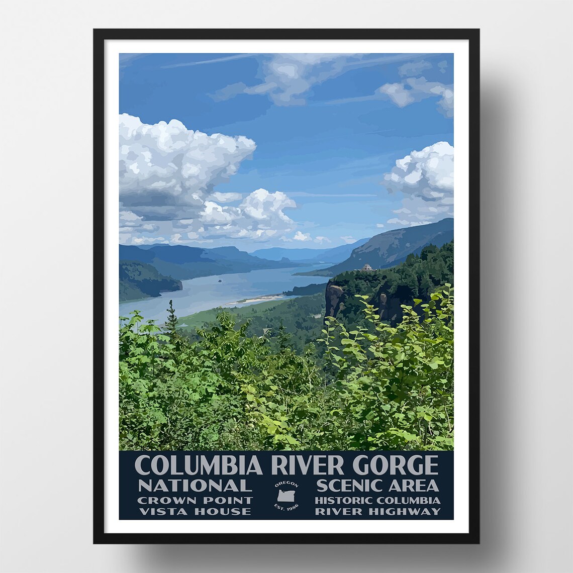 Columbia River National Scenic Area Poster Vintage WPA Style - Etsy