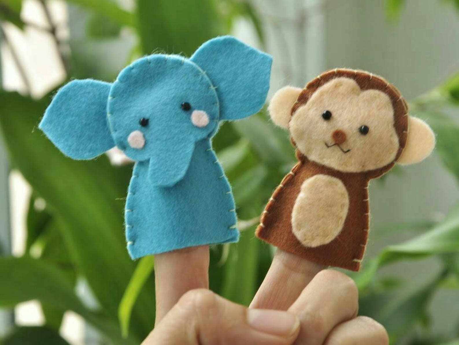 Set 5 Pcs Animal Finger Puppets: Monkey Bear Lion Elepant - Etsy