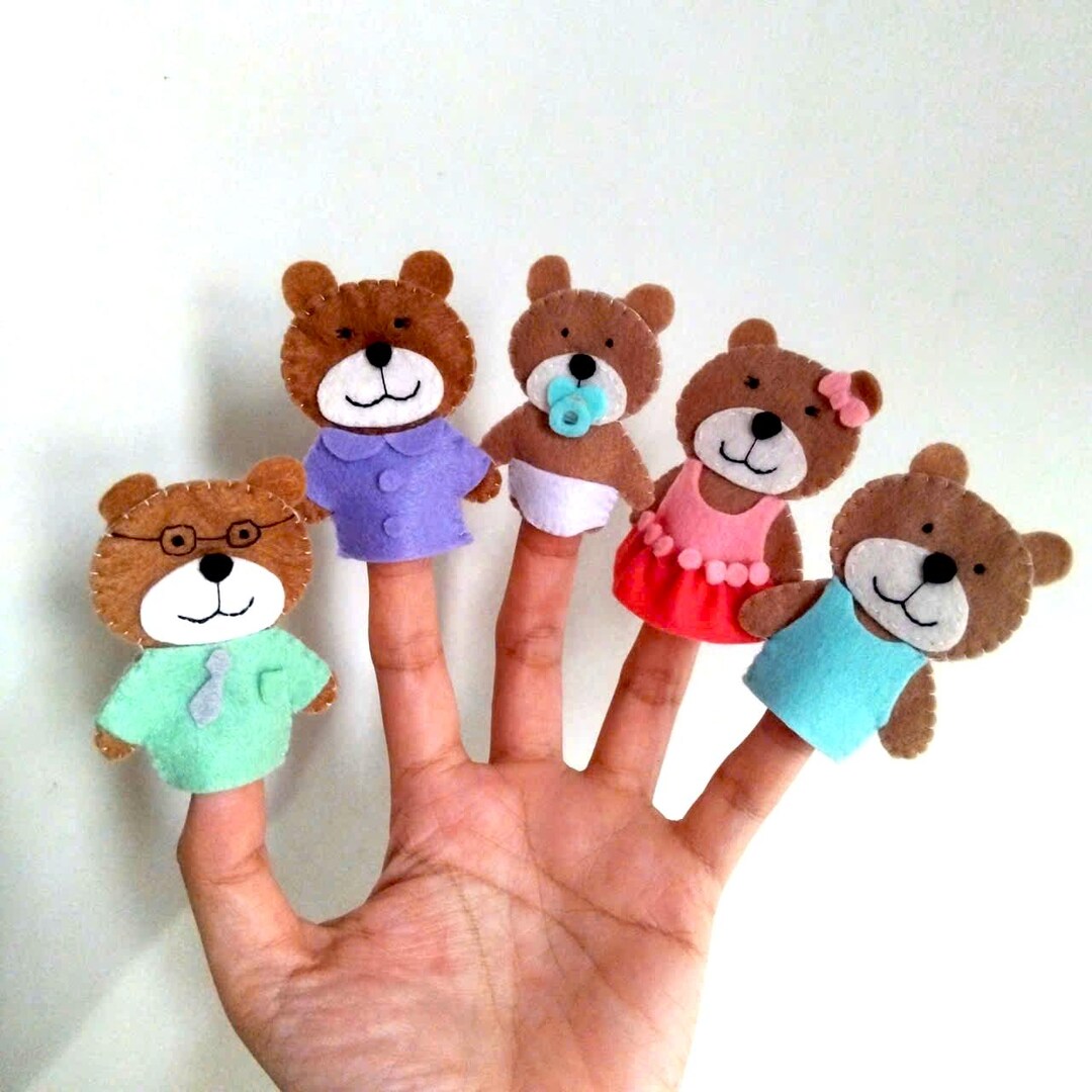 Felt Finger Puppets - Bear Family (set of 5 PCS) | Nursery Rhyme ...