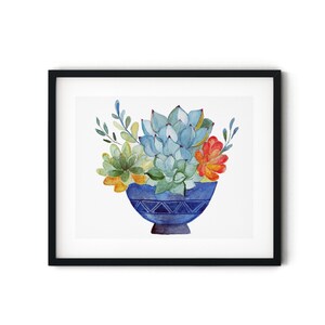 SUCCULENT PRINT, Watercolor Succulent Poster, Succulent Printable Wall ...