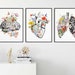 Anatomy Art Set, Brain Heart Lungs Wall Art, Medical Student Gift ...