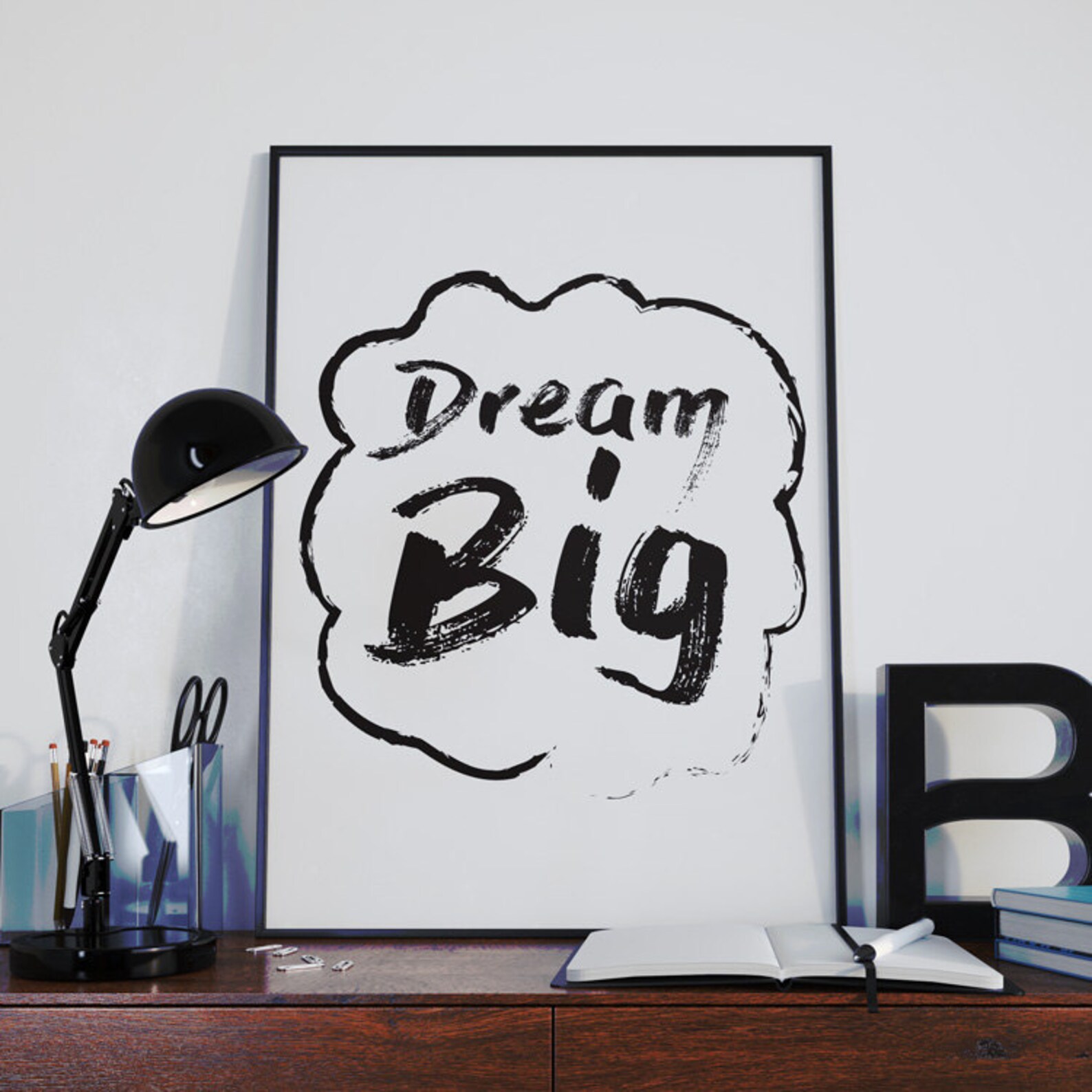 DREAM BIG Printable Art Dream Big Poster Typography Print | Etsy