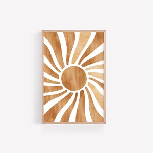 Retro Sunshine Printable Art, Sun Wall Art, Boho Prints Instant ...
