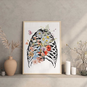 Anatomy Art Print, Rib Cage Poster, Orthopedic Doctor Office Décor, Rib ...