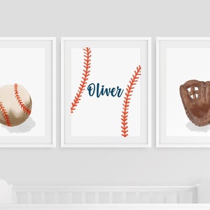 Baseball Nursery Print Set, Baseball Printable Art, Sport Art Prints ...