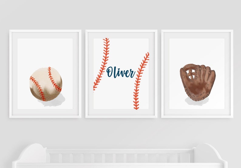 Baseball Nursery Print Set, Baseball Printable Art, Sport Art Prints ...