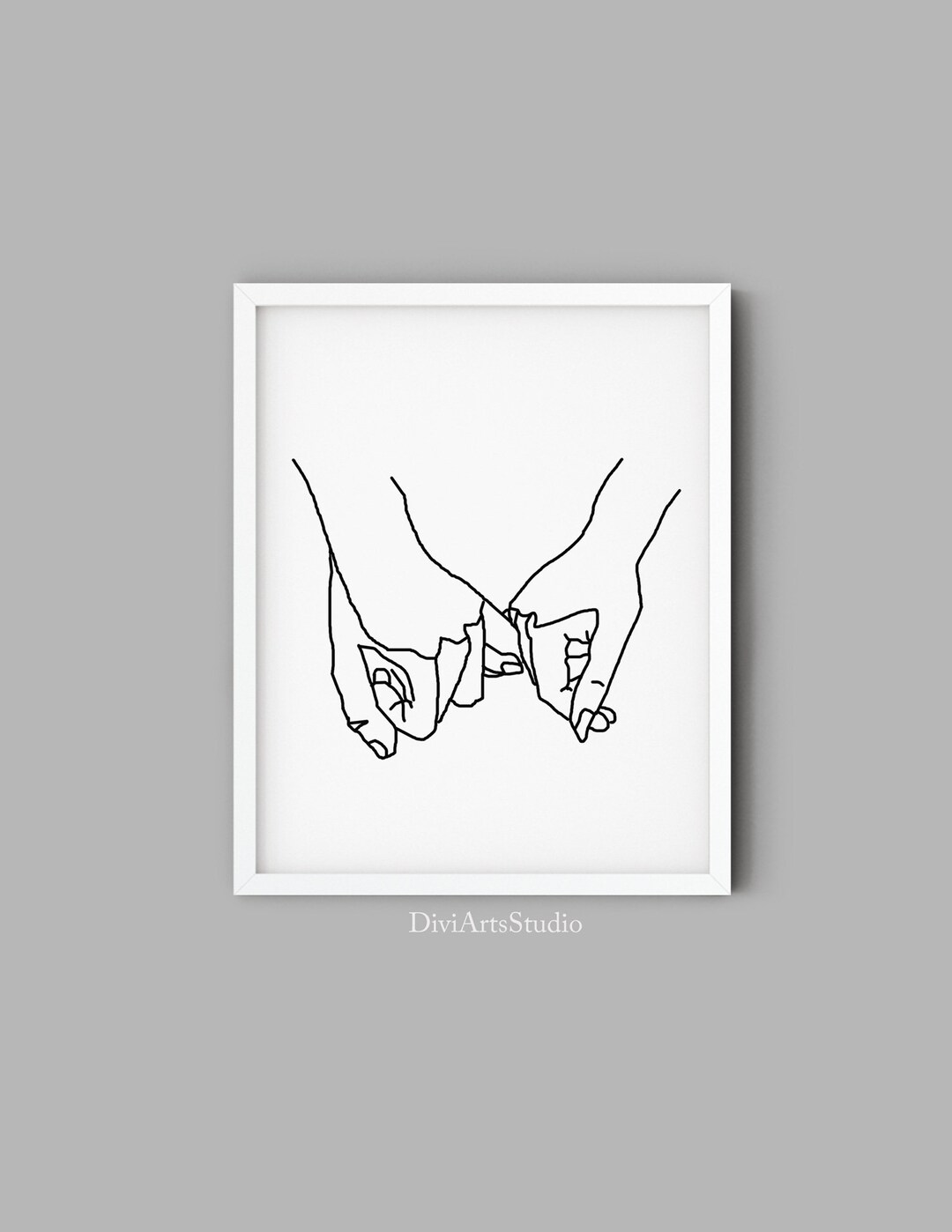 Pinky Promise Print, One Line Drawing, Pinky Swear Print, One Line Art ...