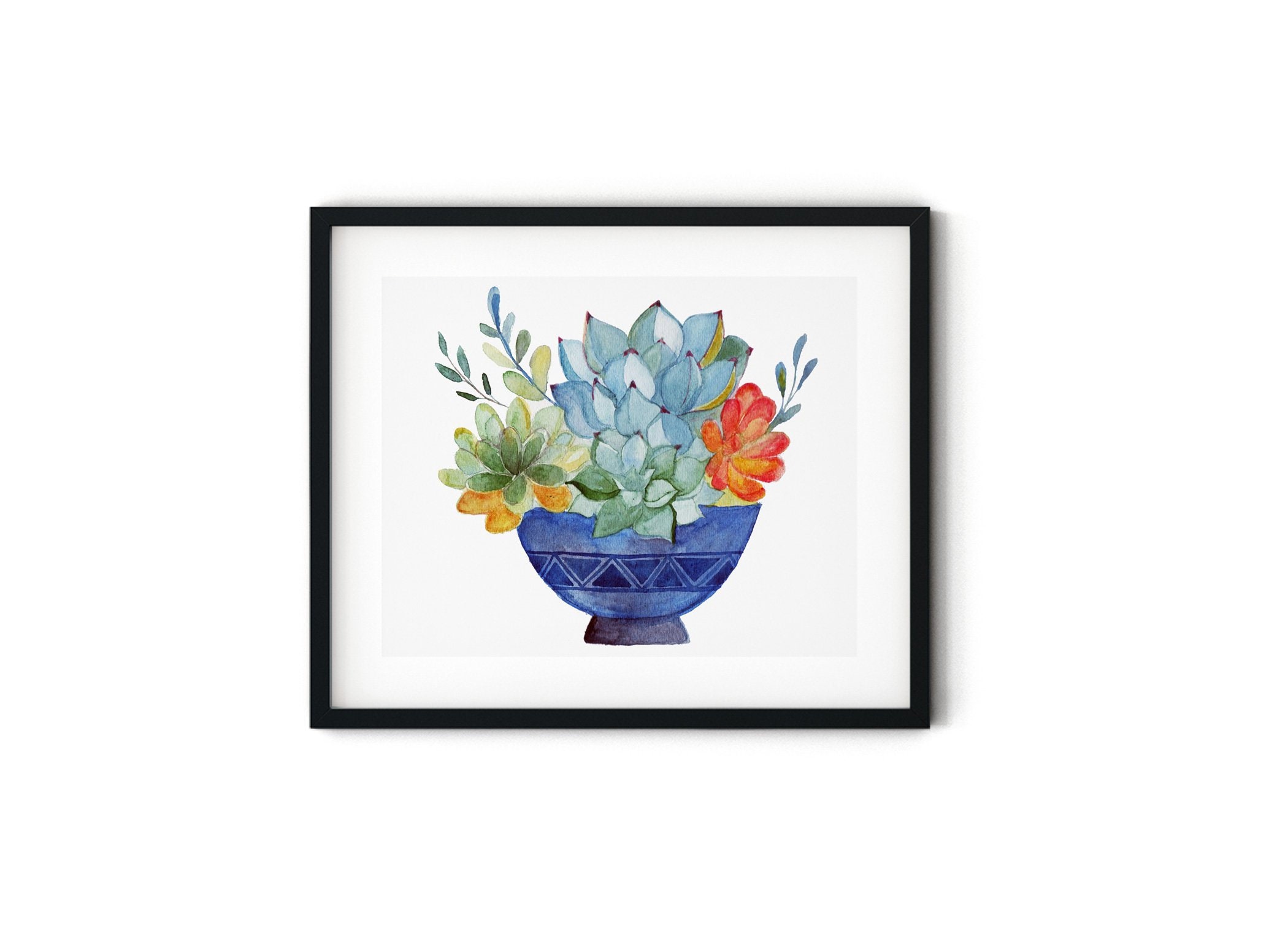 SUCCULENT PRINT Watercolor Succulent Poster Succulent - Etsy