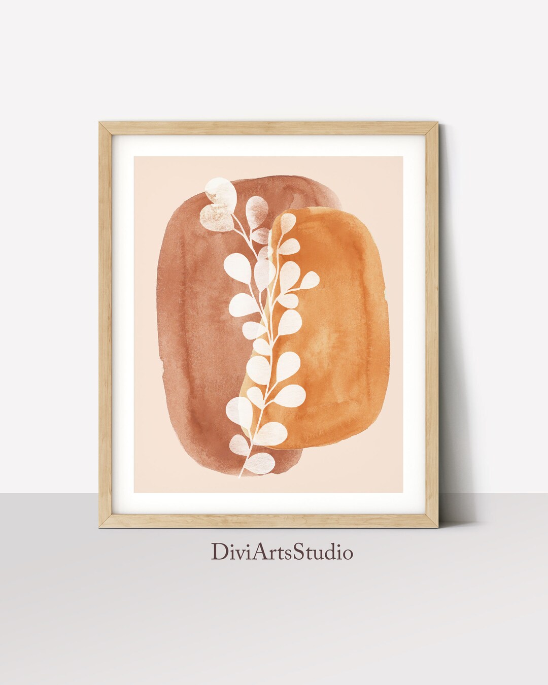 Mid Century Modern Art Print, Eucalyptus Print, Abstract Boho Print ...
