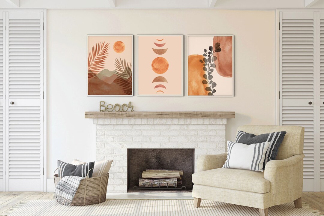 Moon Phases Printable, Mid Century Modern Wall Art, Terracotta Art ...