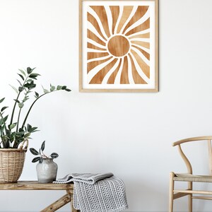 Retro Sunshine Printable Art, Sun Wall Art, Boho Prints Instant ...