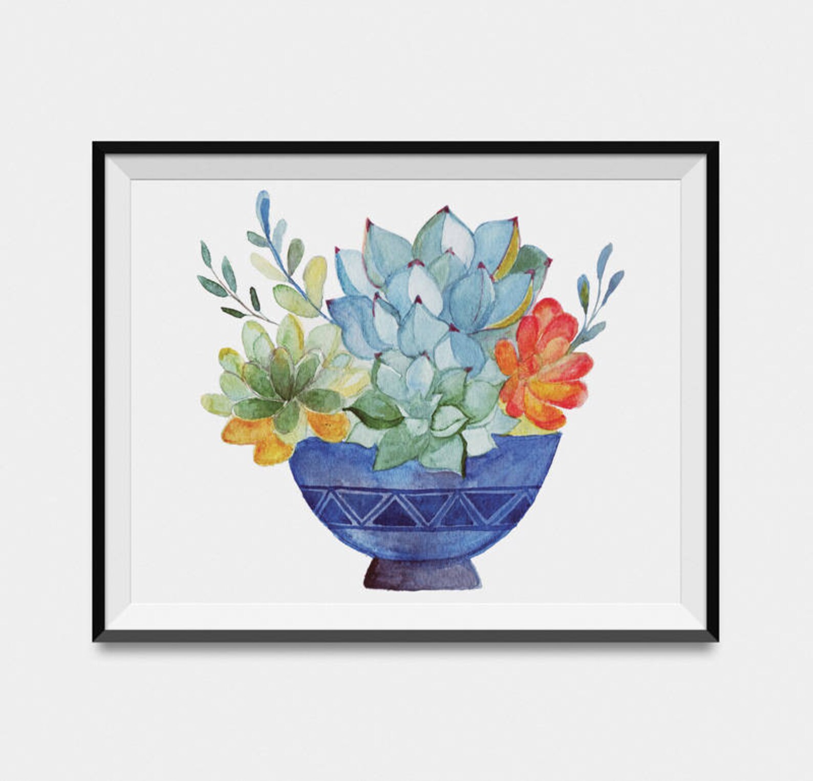 SUCCULENT PRINT Watercolor Succulent Poster Succulent - Etsy