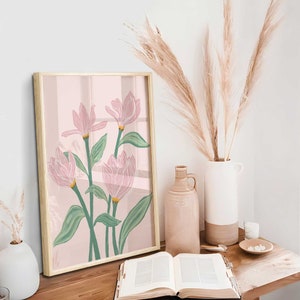 Boho Abstract Flowers, Print Set of 3, Floral Terracotta Prints, Boho ...