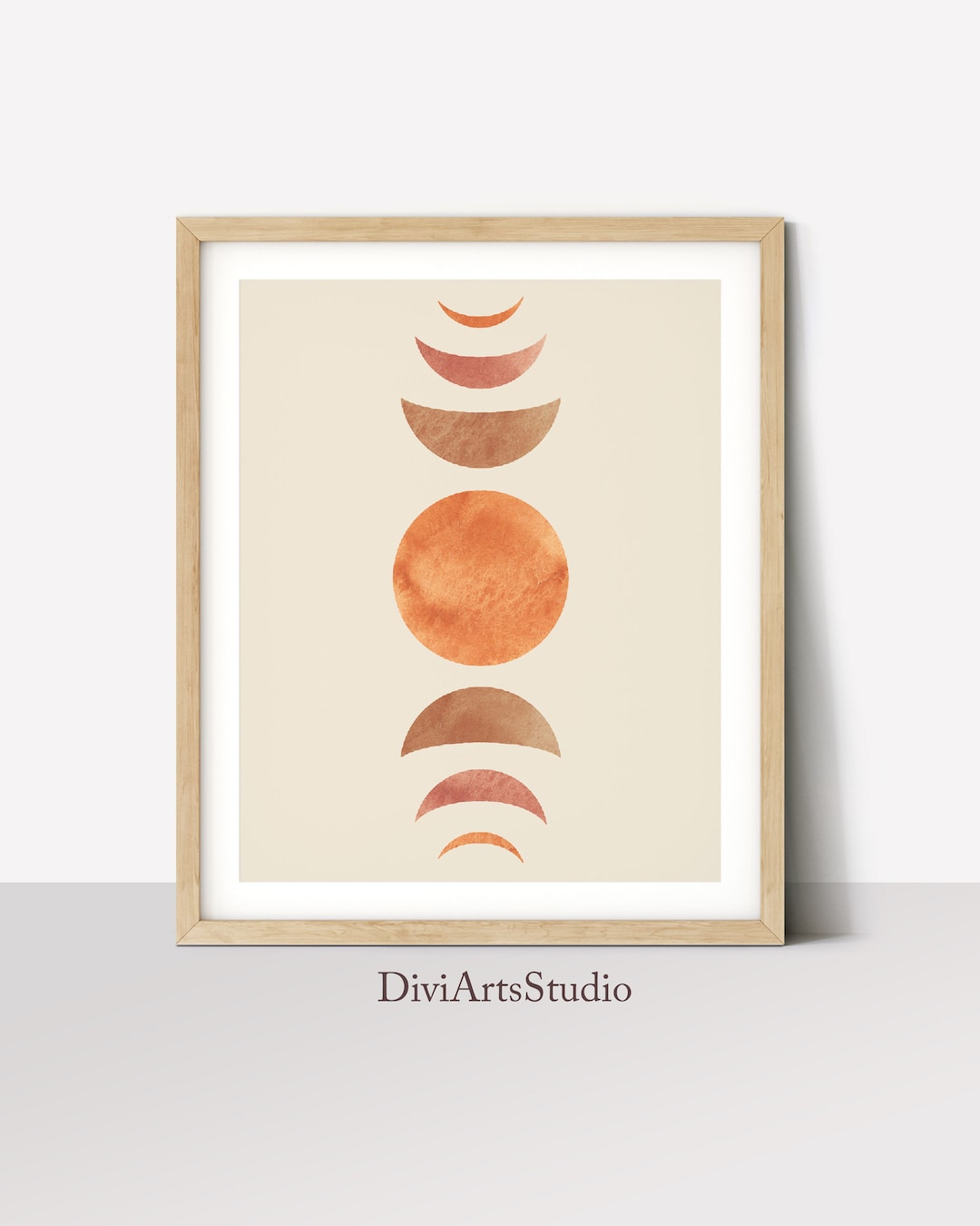 Moon Phases Art Print Boho Moon Poster Abstract Moon Wall - Etsy