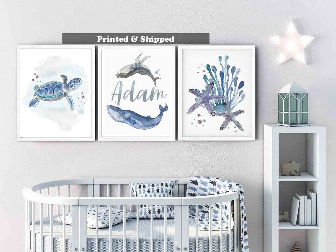 Under the Sea Boy, Nursery Wall Art, Ocean Theme Nursery, Custom Baby ...