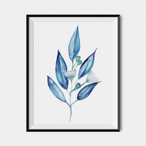 Navy Blue Wall Art Set of 3 Botanical Prints Botanical Print - Etsy