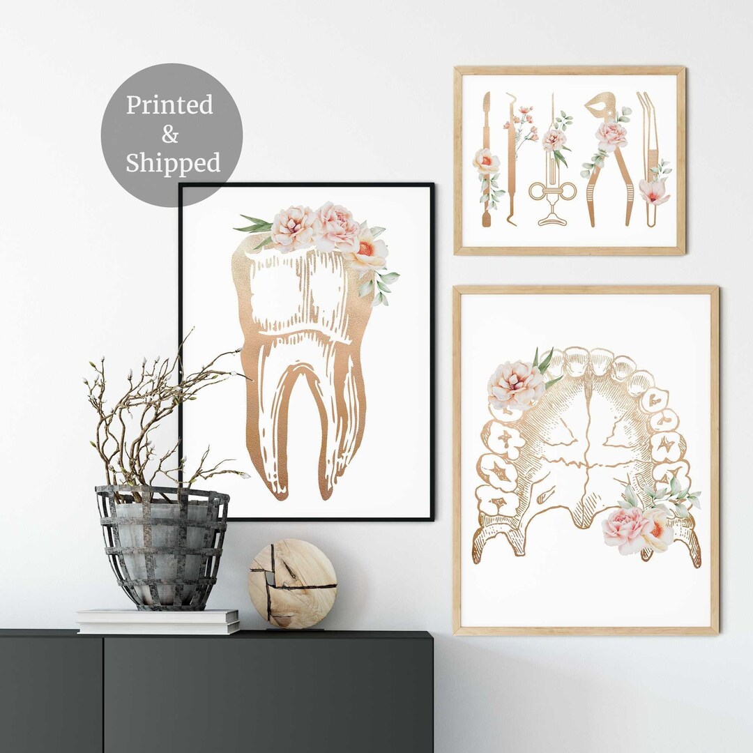 Dentist Office Decor, ,dentistry Art, Dental Wall Art, Tooth Floral ...
