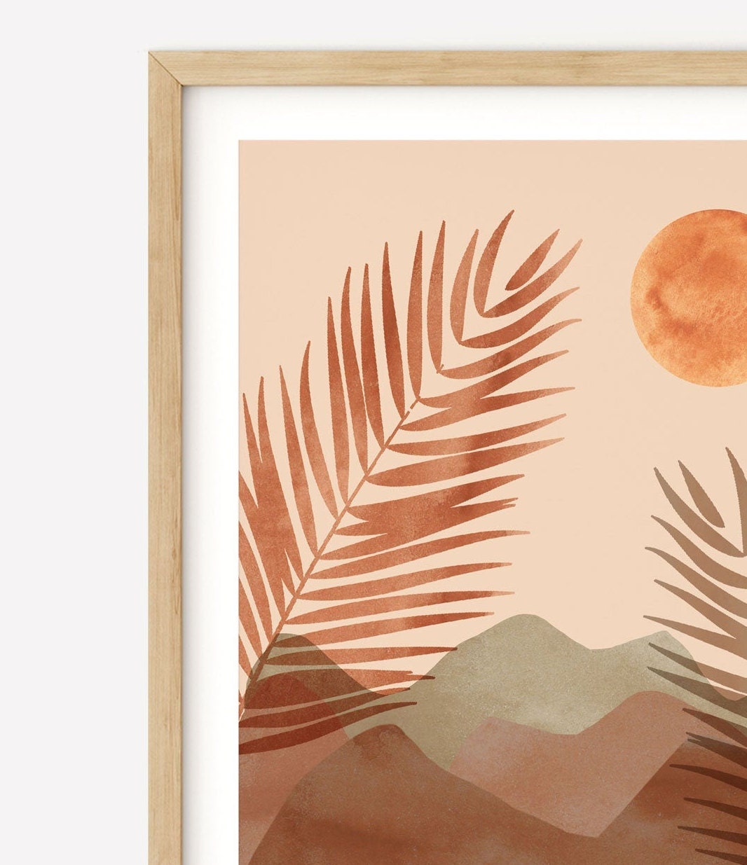Boho Wall Art, Sun Desert Print, Modern Eucalyptus Art Print, Abstract ...