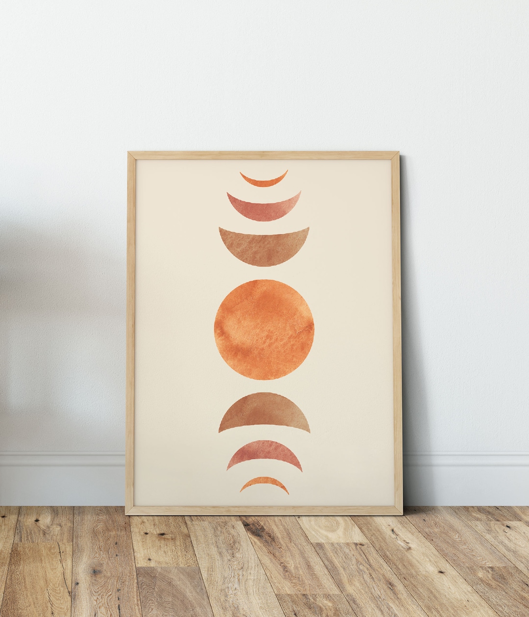 Moon Phases Print, Abstract Moon Poster, Mid Century Modern Wall Art ...
