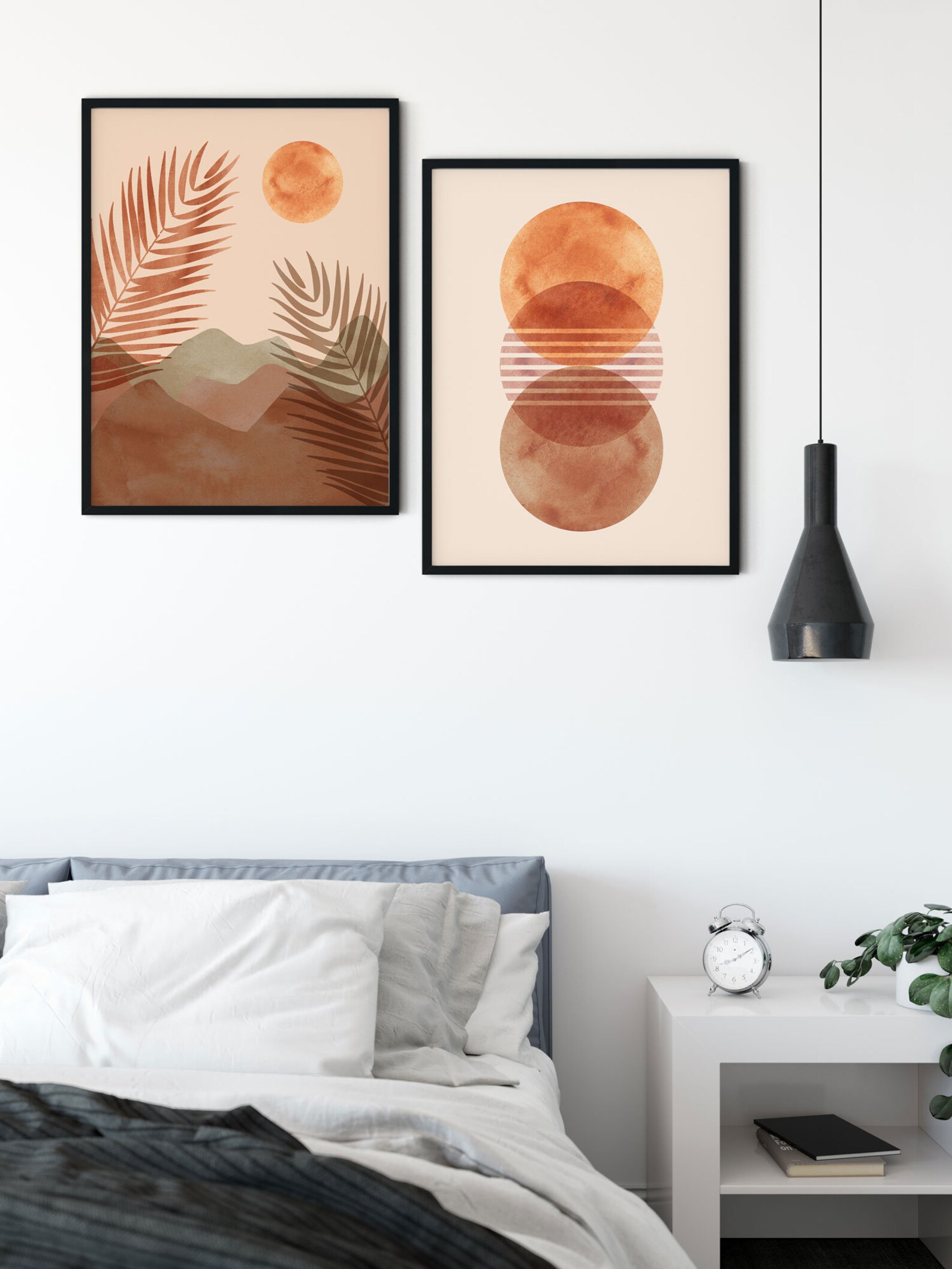 Terracotta Prints Set of 3, Mid Century Modern Art Print, Boho Decor ...