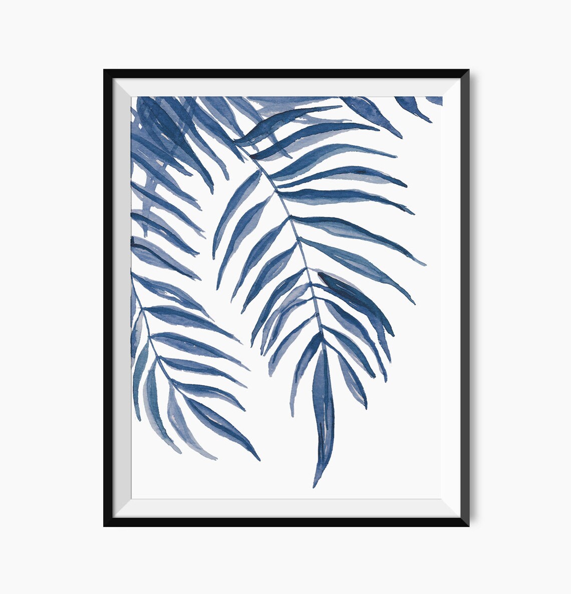 Palm Leaf Print Navy Blue Wall Art Navy Palm Print Palm - Etsy Canada