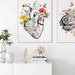 Heart Anatomy Poster, Human Heart Print With Flowers, Med Student Gift ...