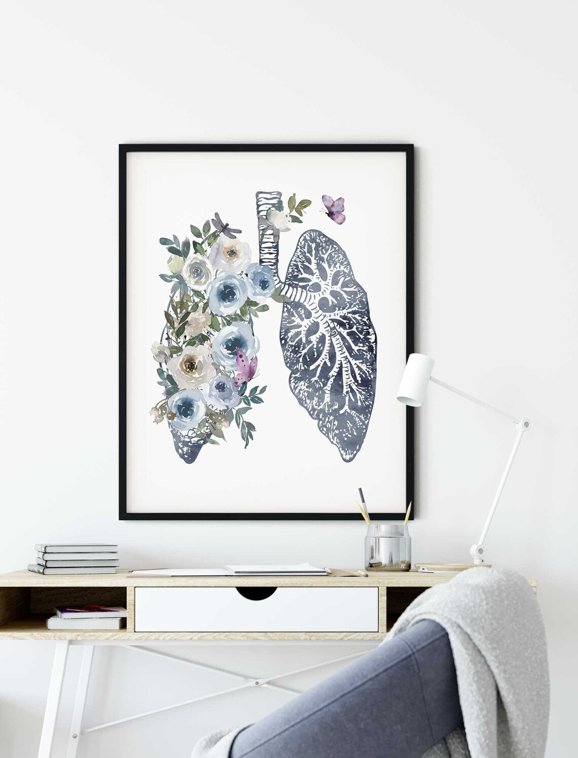 Lungs Anatomy Poster, Medical Wall Art, Doctor Office Decor, Med ...