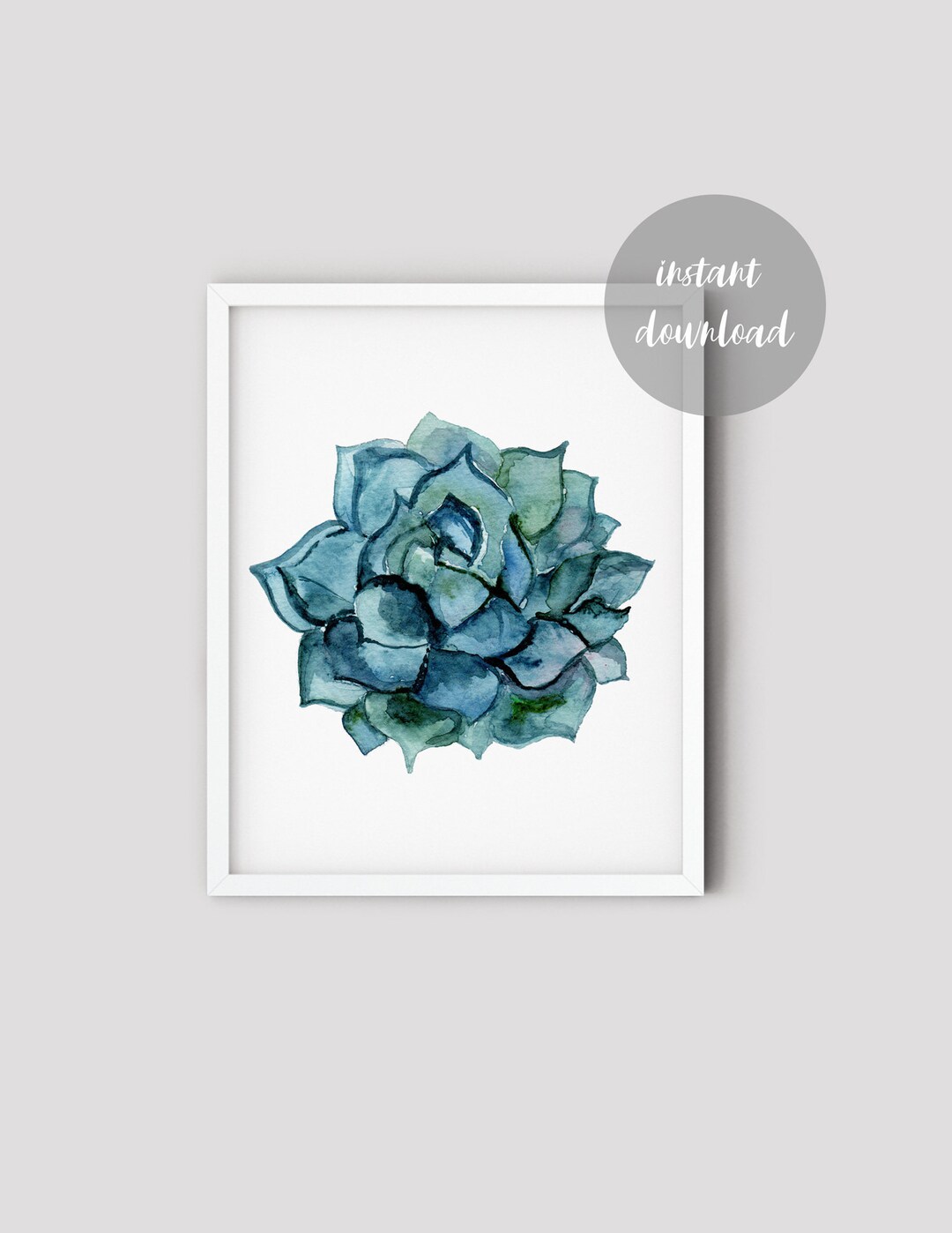 Succulent Poster Succulent Printable Watercolor Floral - Etsy