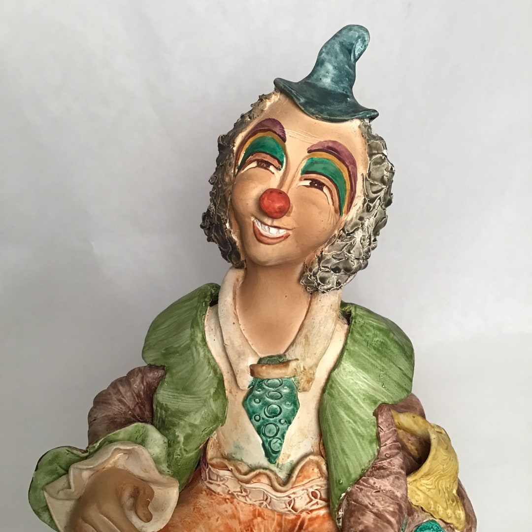 Colombian Terra Cotta Clown 1960’s - Etsy
