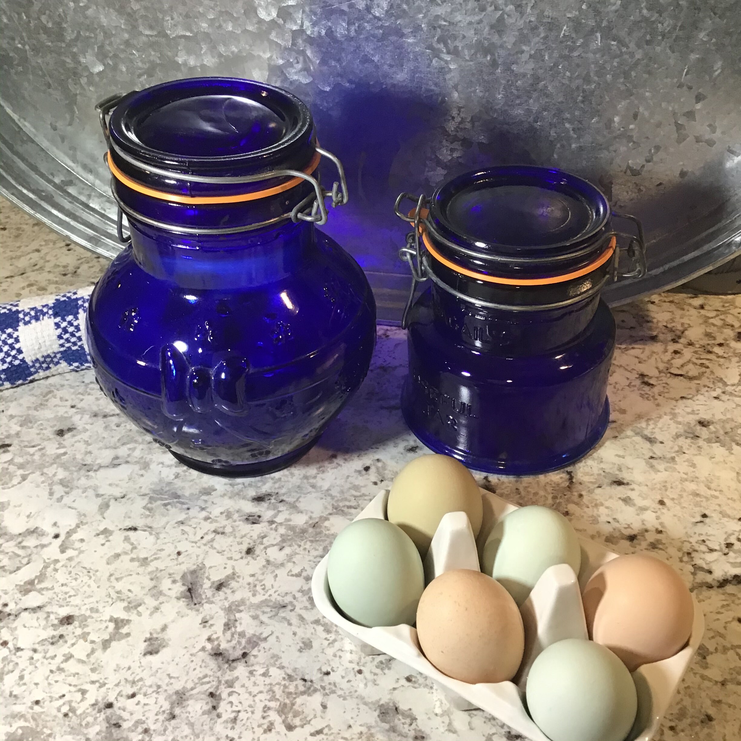 Italian Cobalt Blue Glass Canister Set - Etsy
