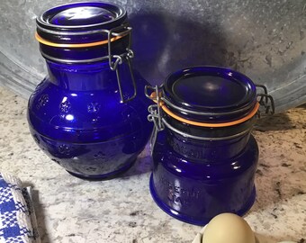 Italian Glass Canister - Etsy