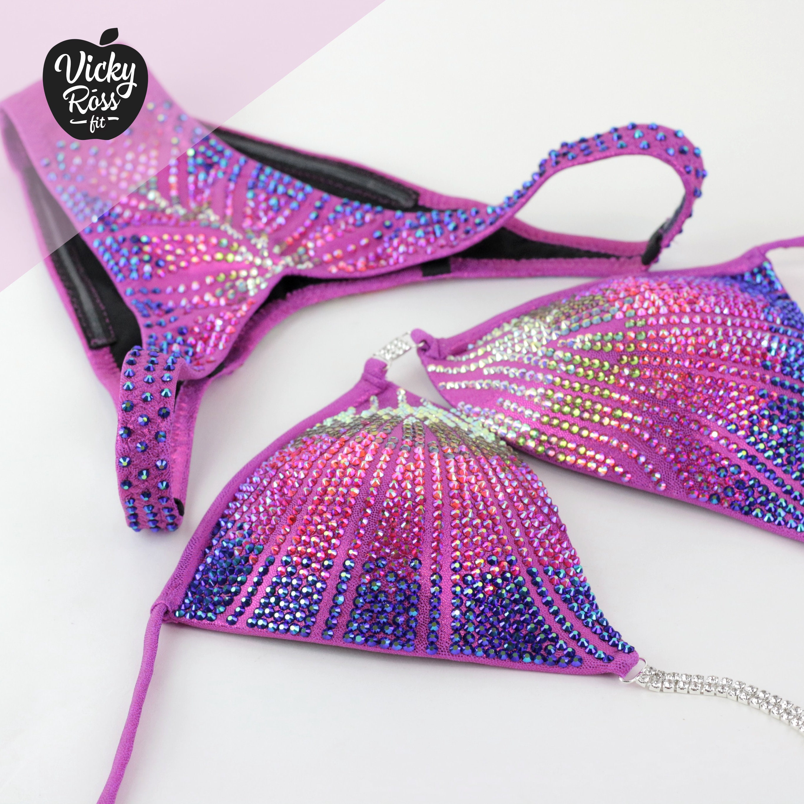 Magenta Competition Figure Suit Fuchsia Ocean Wave Crysral | Etsy