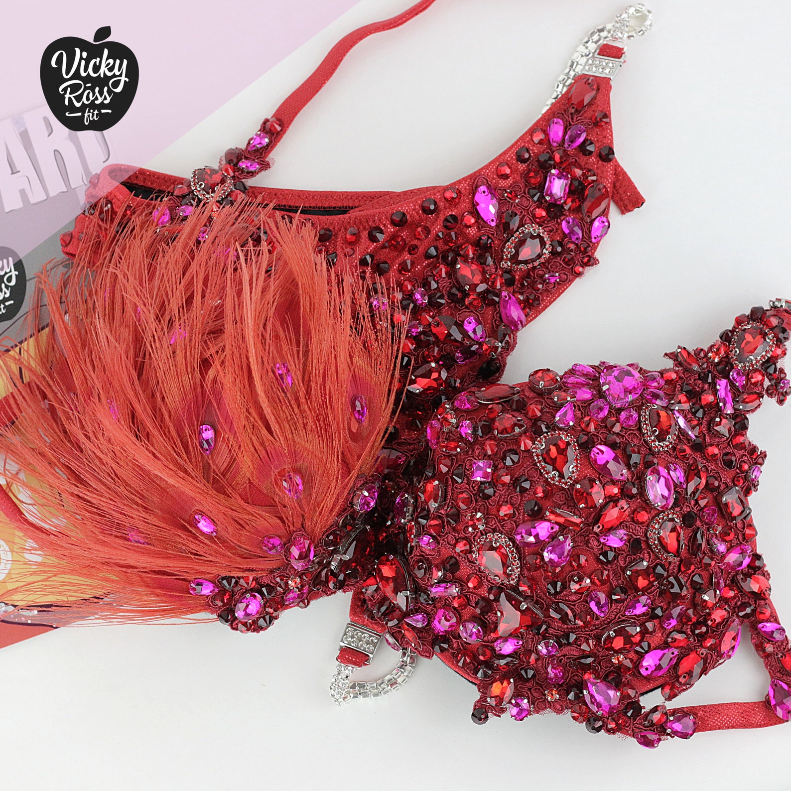 Red WBFF Bikini Diva Competition Suit for Women by Vicky Ross | Etsy