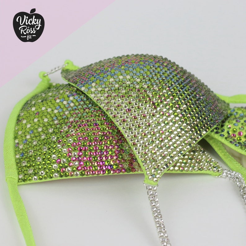 Neon Yellow Ombre Competition Bikini Suit by Vicky Ross Fit | Diamond ...