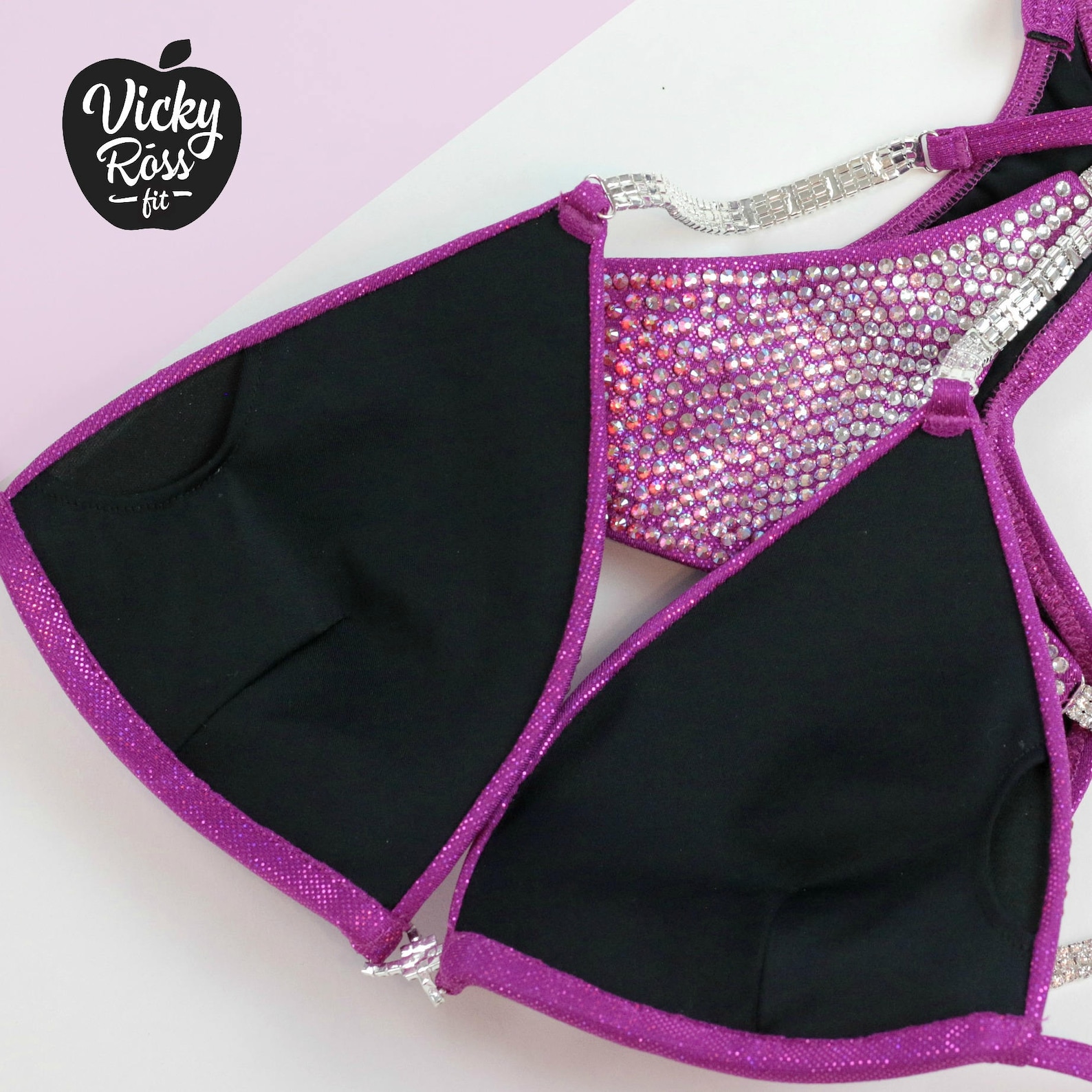 Hot Pink Fitness Competition Bikini Suit for Women by Vicky - Etsy